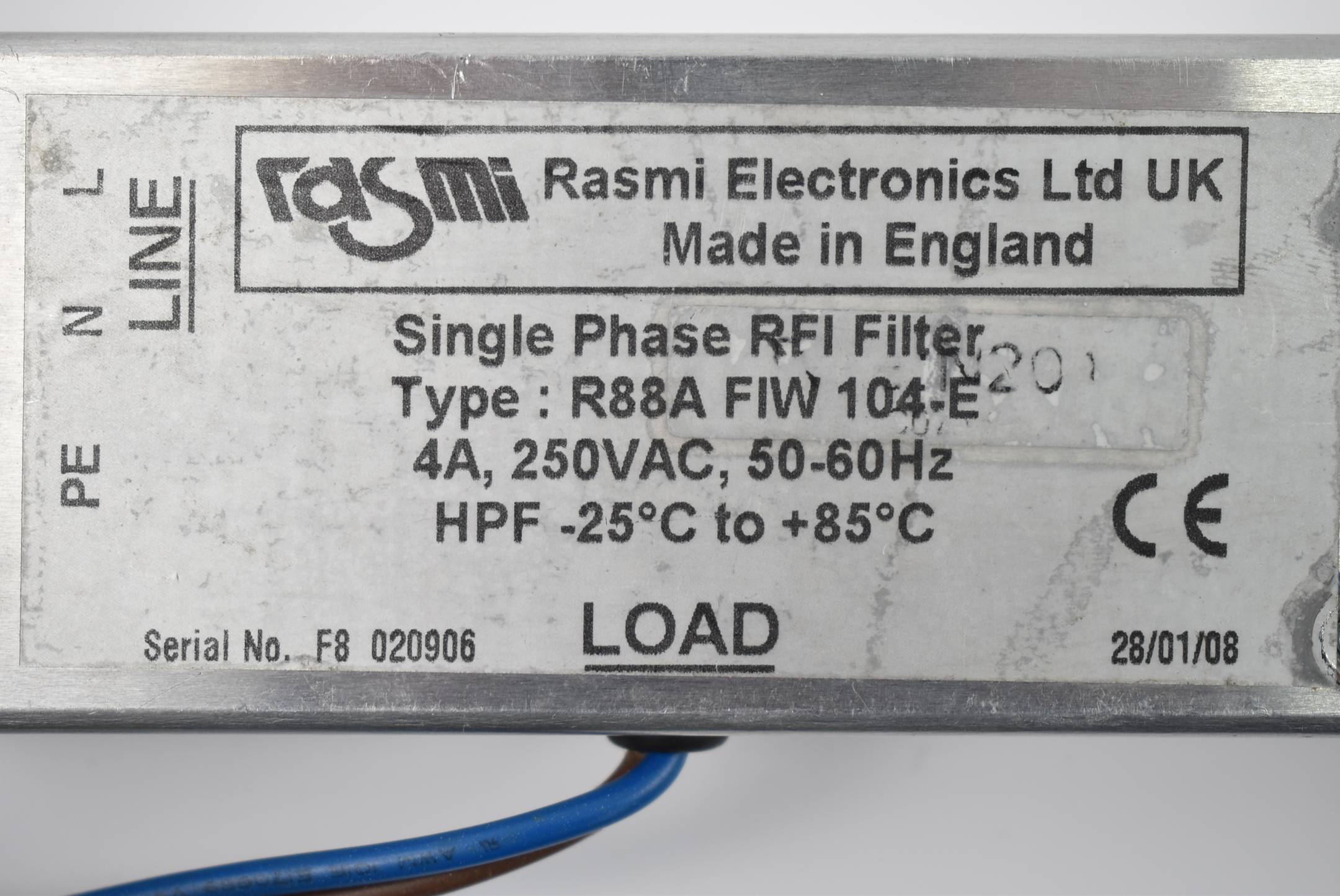 Rasmi Single Phase RFI Filter R88A FIW 104-E ( 4A 250VAC 50-60Hz )