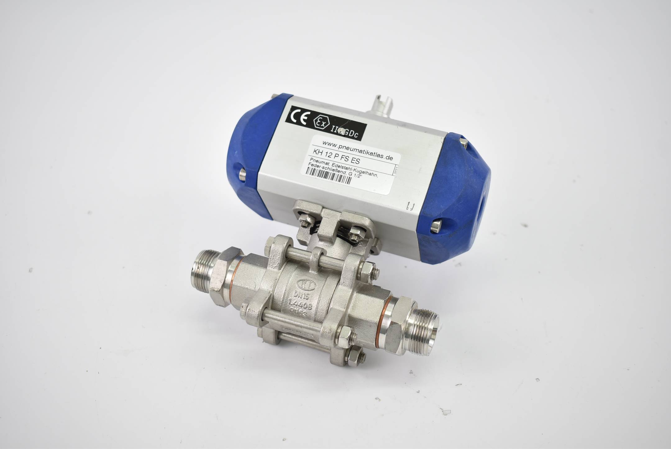 Landefeld Pneumat. Edelstahl-Kugelhahn Feder-schließend G 1/2" KH 12 P ...