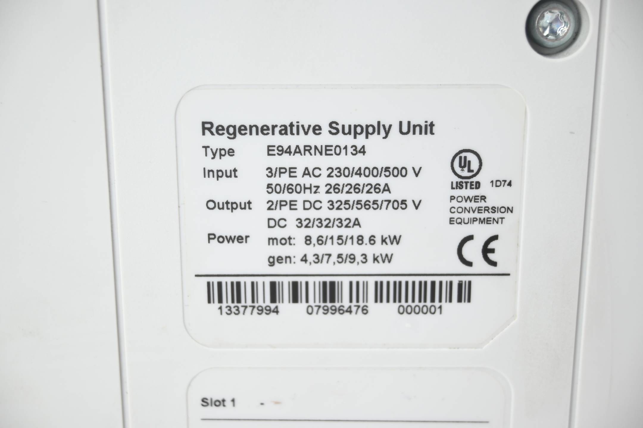 Lenze L-force Regenerative Supply Unit E94ARNE0134 ( E94ARNE0134A22NNNN )