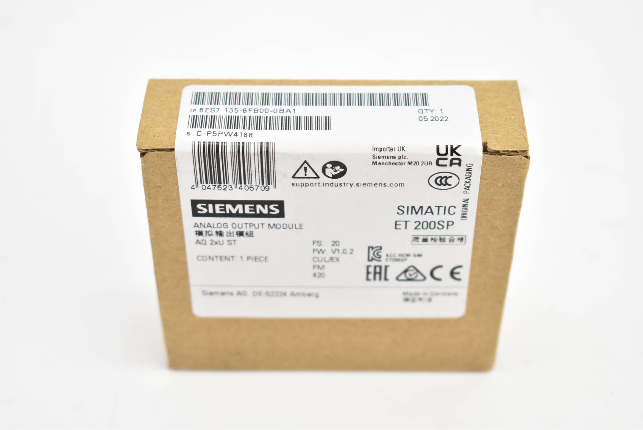 Siemens Simatic Et 200sp 6es7 135 6fb00 0ba1 6es7135 6fb00 0ba1 E20