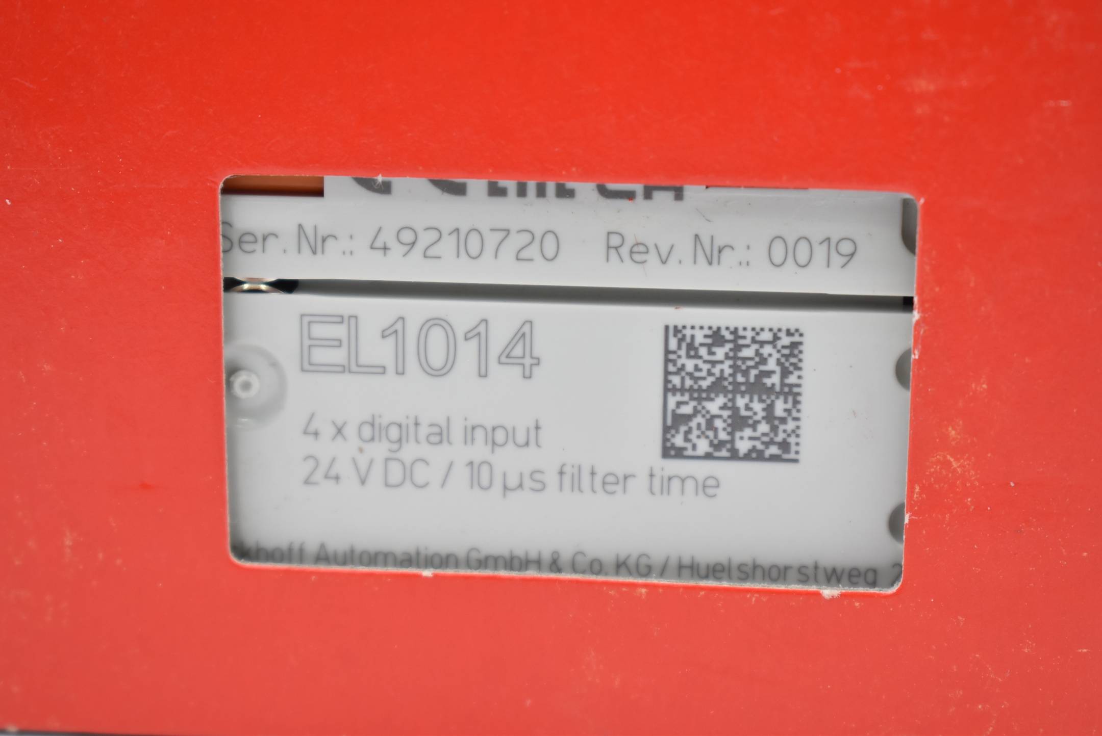 Beckhoff EtherCAT-Klemme 4-Kanal-Digital-Eingang 24VDC EL1014 ( EL 1014 )