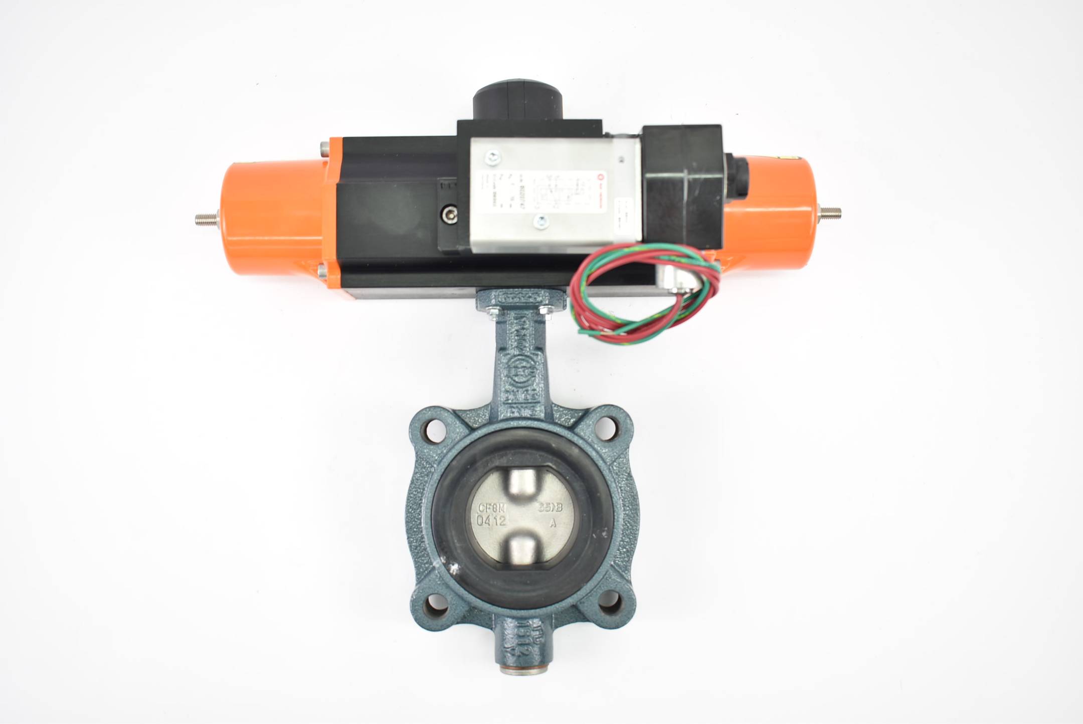 Ebro Arm. Pneumatischer Stellantrieb EB 6.1 SYS 40 + Absperrklappe Z014-A DN65