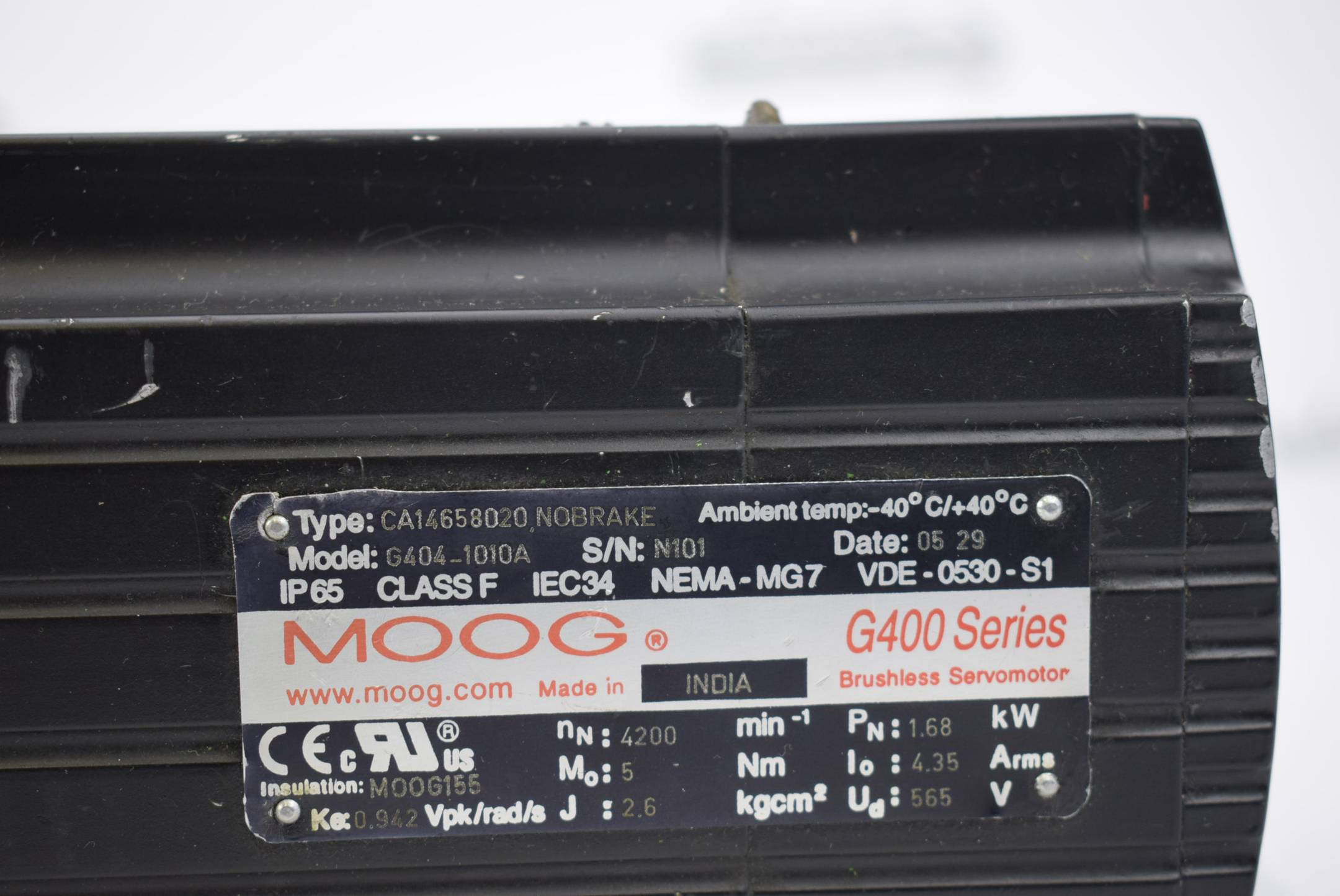 Moog Brushless Servo-Motor G400 G404_1010A ( CA14658020 ) inkl. Neugart ...