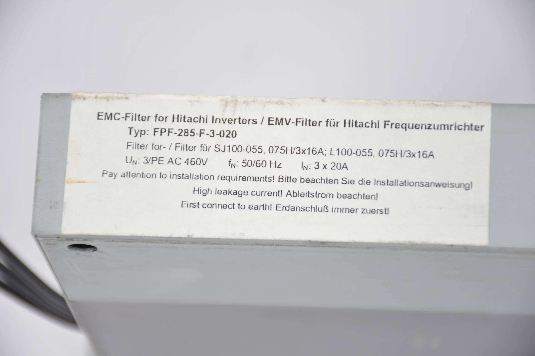 Hitachi EMC-Filter für Frequenzumrichter FPF-285-F-3-020