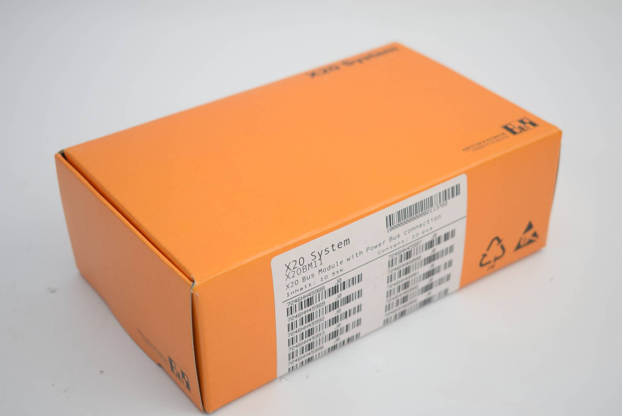 B&R 10x X20 Bus Module mit Energie Bus Verbindung X20BM11 Rev. J0