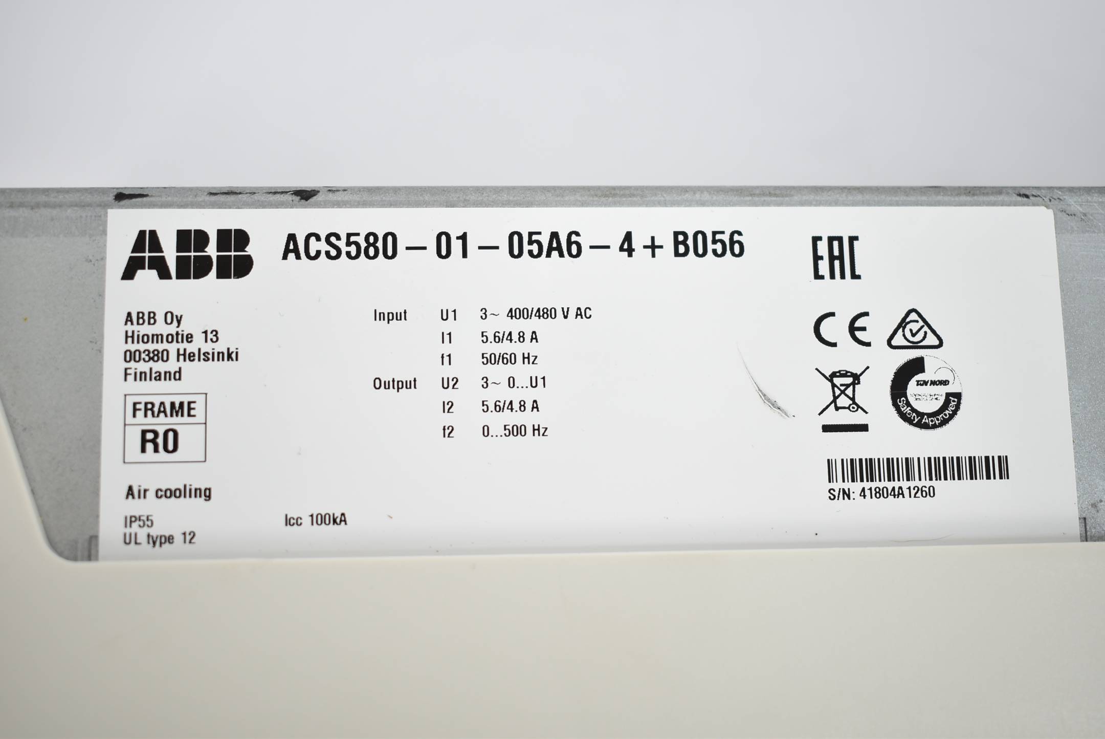 ABB Frequenzumwandler ACS580-01-05A6-4+B056 inkl. Bedienpanel ACS-AP-S
